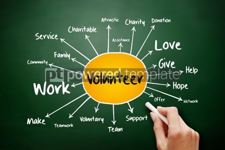 Volunteer mind map business concept on blackboard Stock Photo 79685