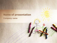 Childish Drawing PowerPoint Template, Backgrounds | 02322 ...