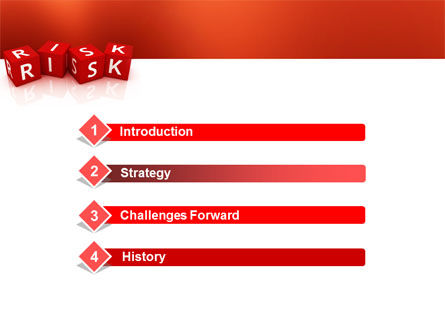 Red Risk Cubes PowerPoint Template, Backgrounds | 02837 | PoweredTemplate.com