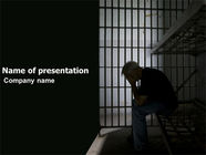 Prison Cell With Prisoner PowerPoint Template, Backgrounds | 03377 ...