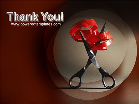 Ribbon And Scissors PowerPoint Template, Backgrounds | 06506 | PoweredTemplate.com