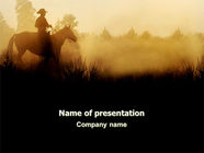 Cowboy Rider PowerPoint Template, Backgrounds | 06571 | PoweredTemplate.com