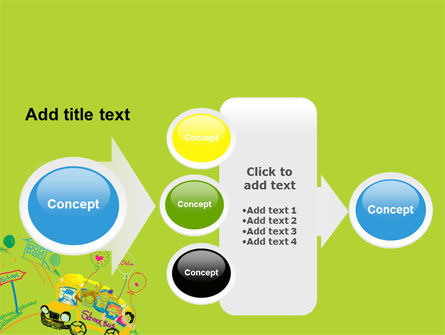 School Bus As Childish Picture PowerPoint Template, Backgrounds | 06932 ...