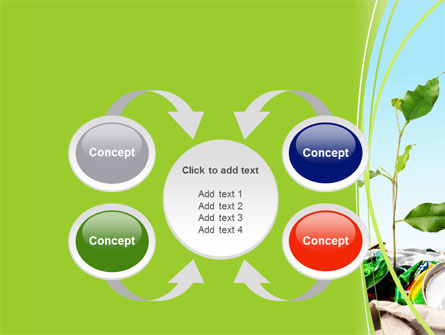 Seed Sprouting Through The Trash PowerPoint Template, Backgrounds ...
