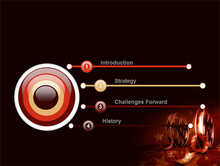 Plantilla de PowerPoint - cintas de película en colores rojo oscuro ...