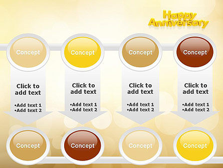 Happy Anniversary in Yellow PowerPoint Template, Backgrounds | 10799 ...