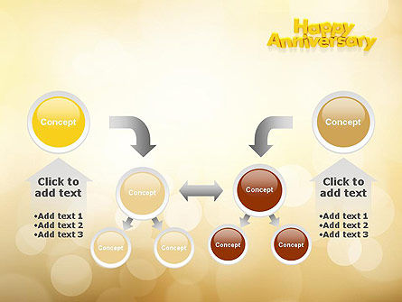 Happy Anniversary in Yellow PowerPoint Template, Backgrounds | 10799 ...