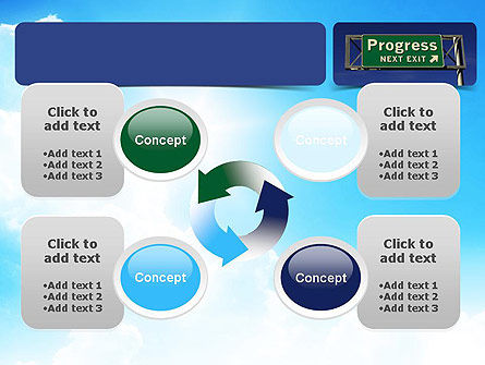 Progress Freeway Sign PowerPoint Template, Backgrounds | 11066 ...