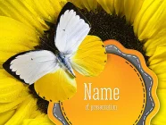 Butterfly on Sunflower PowerPoint Template, Backgrounds | 11322 ...