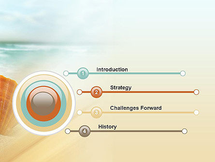 Shell On The Beach PowerPoint Template, Backgrounds | 11365 ...