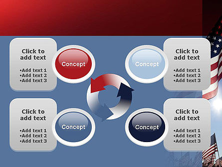 Large Group of American Flags PowerPoint Template, Backgrounds | 11444 ...