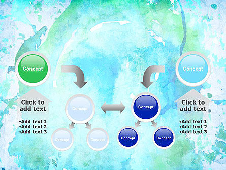 Turquoise Watercolor Stains PowerPoint Template, Backgrounds | 11456 ...