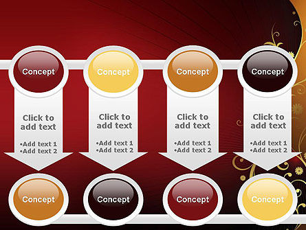 Golden Pattern with Swirls PowerPoint Template, Backgrounds | 11623 ...