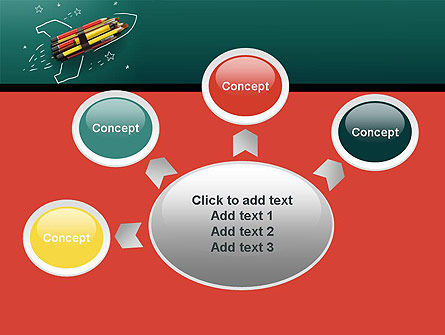 Rocket Ship Launch Made with Pencils PowerPoint Template, Backgrounds ...