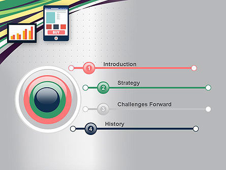 Stock Exchange Theme in Flat Design PowerPoint Template, Backgrounds ...