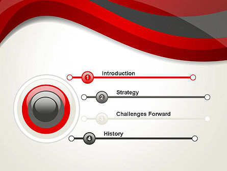 Abstract Red and Gray Wave PowerPoint Template, Backgrounds | 12843 ...