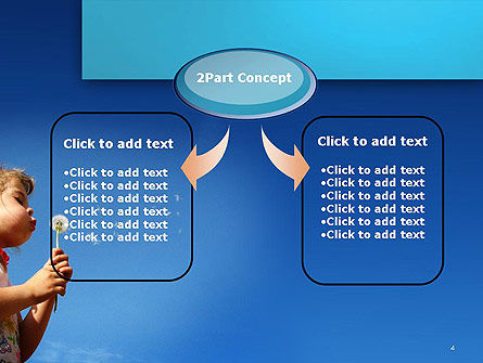 Kid Girl Blowing Dandelion Flower PowerPoint Template, Backgrounds ...