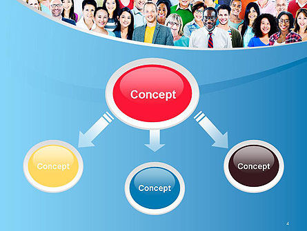 Group of Diverse Multiethnic Cheerful People PowerPoint Template ...