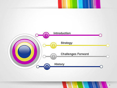 明るい抽象的な虹swooshライン - PowerPointテンプレート、背景| 14592 |PoweredTemplate.com