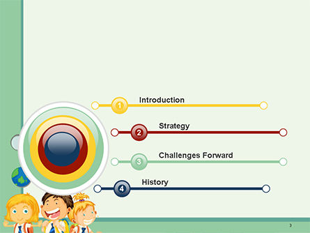 Frame with Children in School Uniform PowerPoint Template, Backgrounds ...