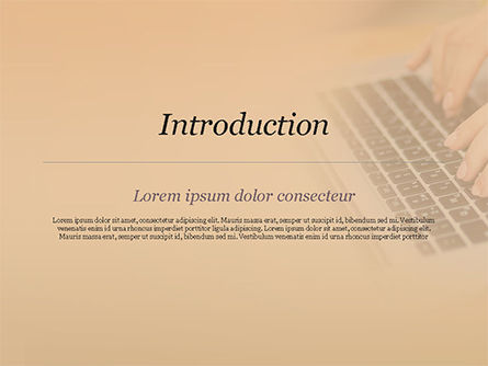 Female Hands Typing on Keyboard PowerPoint Template, Backgrounds ...