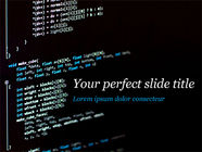 Programming Code on Computer Monitor PowerPoint Template, Backgrounds | 14863 | PoweredTemplate.com