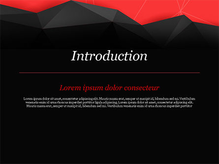 Red and Black Abstract Polygonal Background PowerPoint Template ...