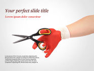 Hand In Glove Holding Scissors - Free Presentation Template for Google Slides and PowerPoint ...