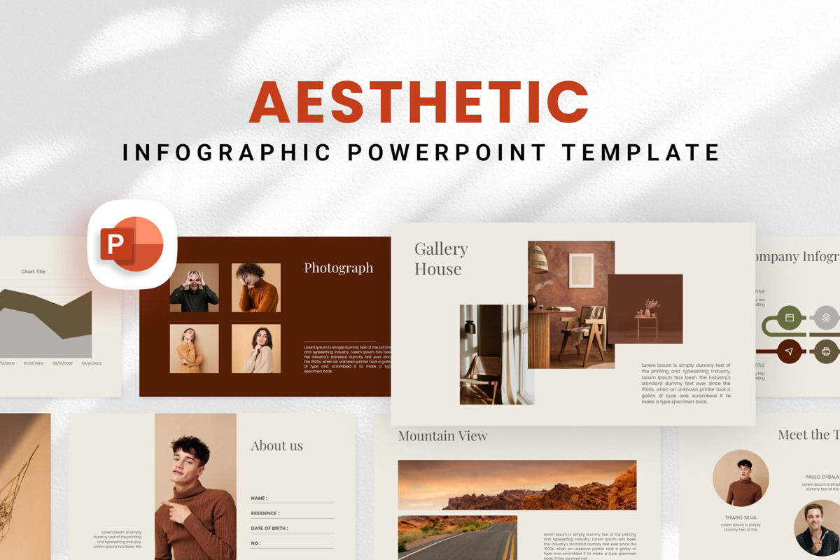 Aesthetic PowerPoint Template Presentation Template 100399