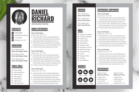 Newspaper Writer Resume CV Template | Resume Template | ResumeInventor ...