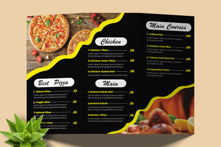 Food Menu Design 2024 Trifold Layout | Brochure | MightyDesign | 116844 ...