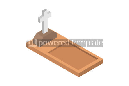 Isometric Tombstone Illustrated | 04049 | PoweredTemplate.com