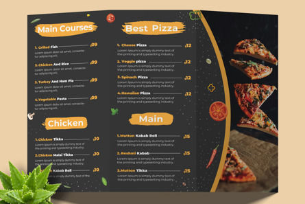 Food Menu Design 2024 Trifold Layout | Brochure | MightyDesign | 117071 ...