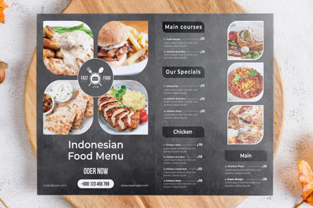 Indonesian Restaurant Food Menu Layout | Stationery | MightyDesign ...