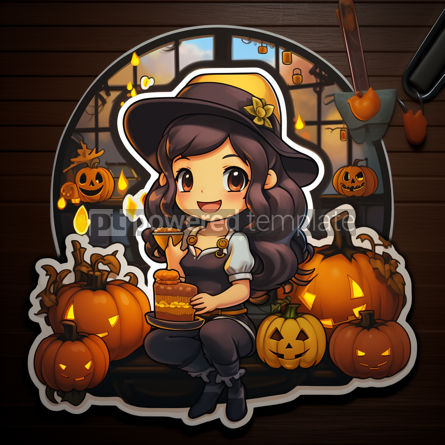 Cute Chibi-Style Halloween Party in Moody Mansion Kitchen | 免费, 人工智能图片 ...