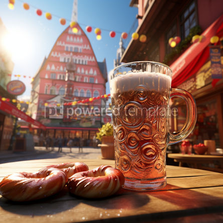 Hyper-Realistic Urban Beer and Pretzel Delight | Free, AI Image ...