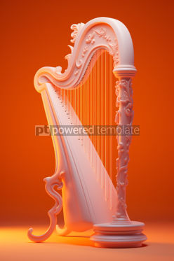 Romantic Harp on Orange Background | Free, AI Image | PoweredTemplate ...