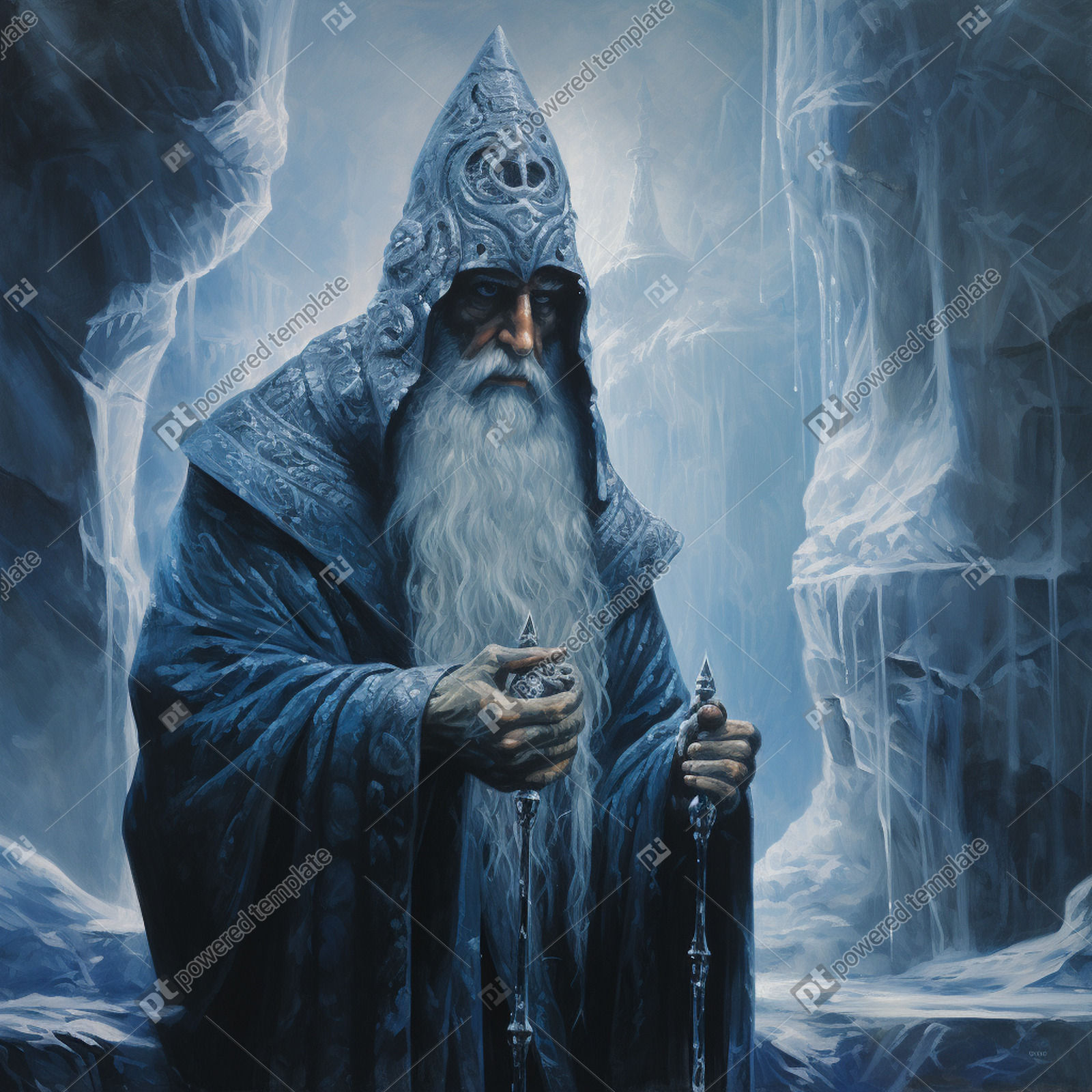 Frozen Wizard's Sanctum | Free, AI Image | PoweredTemplate | 121506 ...