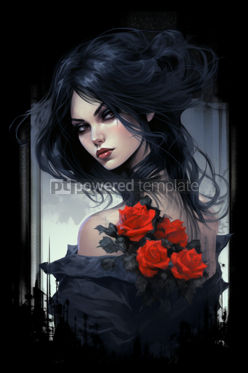 Beautiful Vampire Woman with Red Roses | Gratuit, AI Image ...