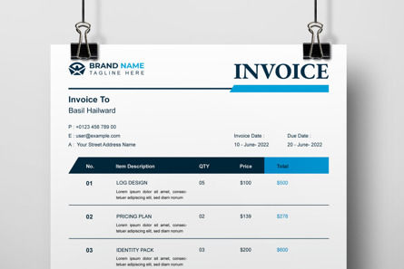 Invoice Template 2024 | Stationery | MightyDesign | 121602 | PoweredTemplate.com