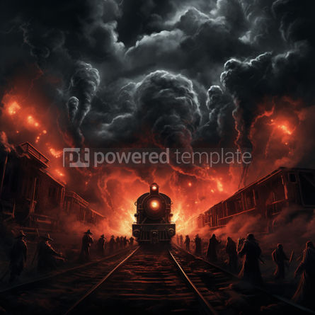 Terrifying Train Ride Illustrated | Free, AI Image | PoweredTemplate ...