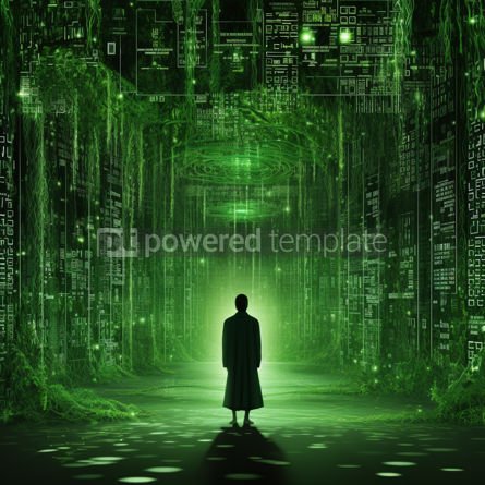 Green Matrix Code Illustration | Free, AI Image | PoweredTemplate ...