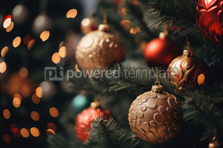 Close-Up of Festive Christmas Trees | AI Image | PoweredTemplate ...