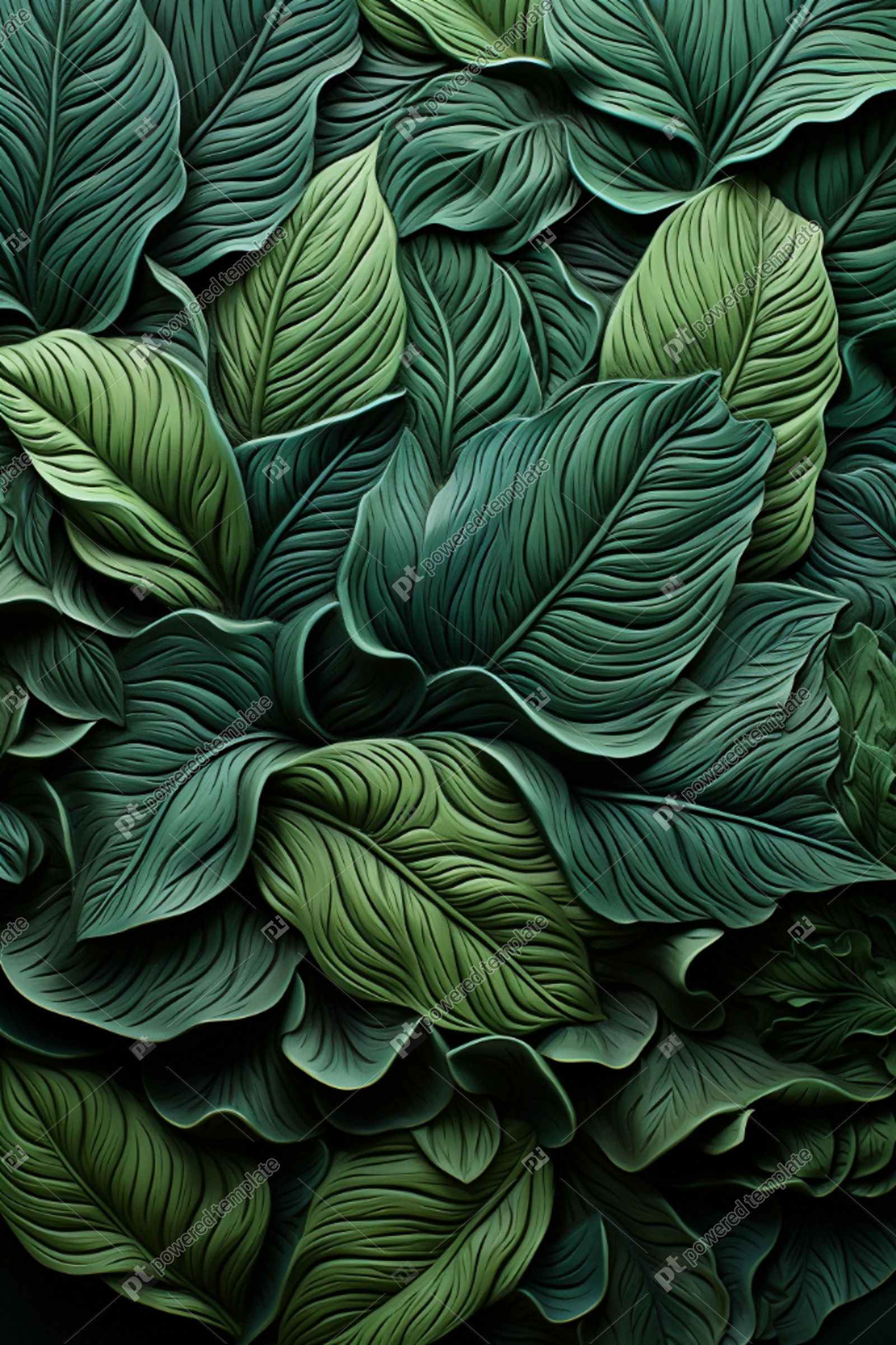 Stylish Leaves with Maori Textures | AI Image | PoweredTemplate ...