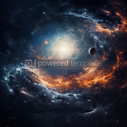 Soft Fade Cinematic Illustration Space Galaxy Stars and Black Hole AR ...