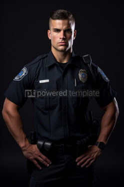 Confident Police Officer Semi-Realistic Full Body Portrait | Gratis ...