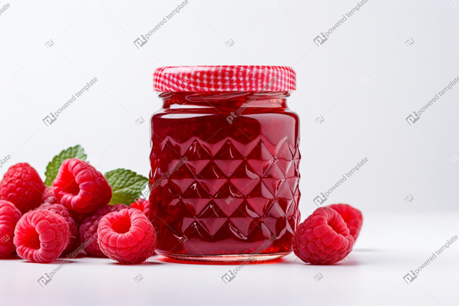 Jar of Raspberry Jam on White Background - Minimalistic Photo | AI ...