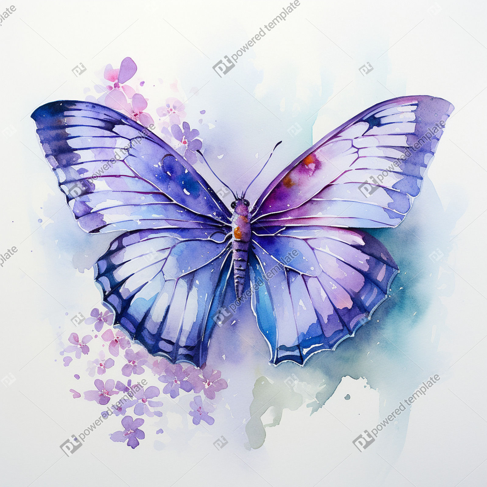 Illustration Mariposa on White Background with Watercolor Effect ...