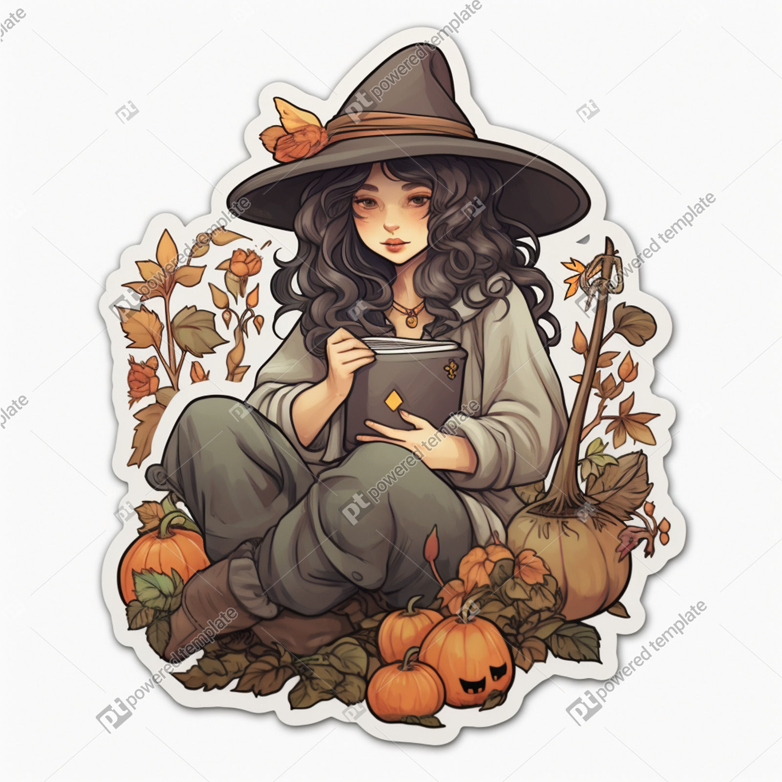 Cozy Cottagecore Witch Sticker Unique Charming and Delightfully Cute ...