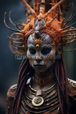 Trance State Captivating Photo of Female Alien Tribal Shaman in 11 ...